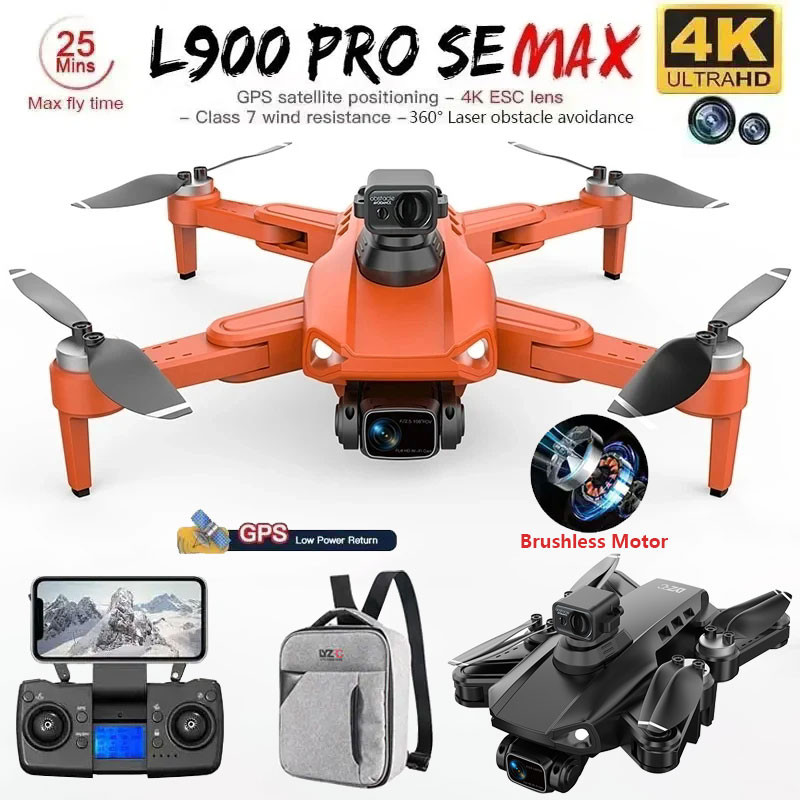 ☏L900 Pro SE MAX GPS Drone 4K Professional Dual HD Camera 5G WIFI 360° Obstacle Avoidance Brushl ...