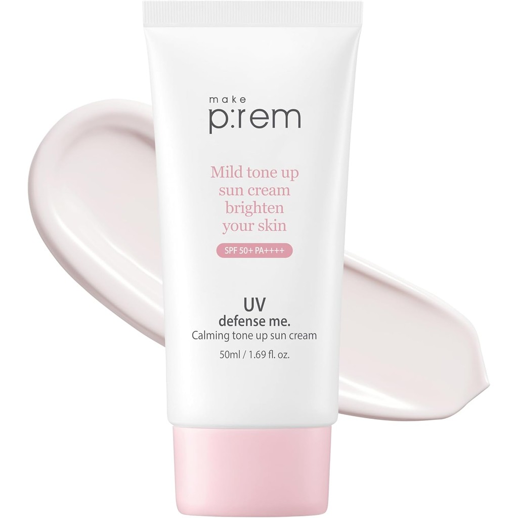genuine product Make P:rem Make Prem UV Defense Mee Calming Tone Up Sun Cream, 1.7 fl oz (50 ml ...