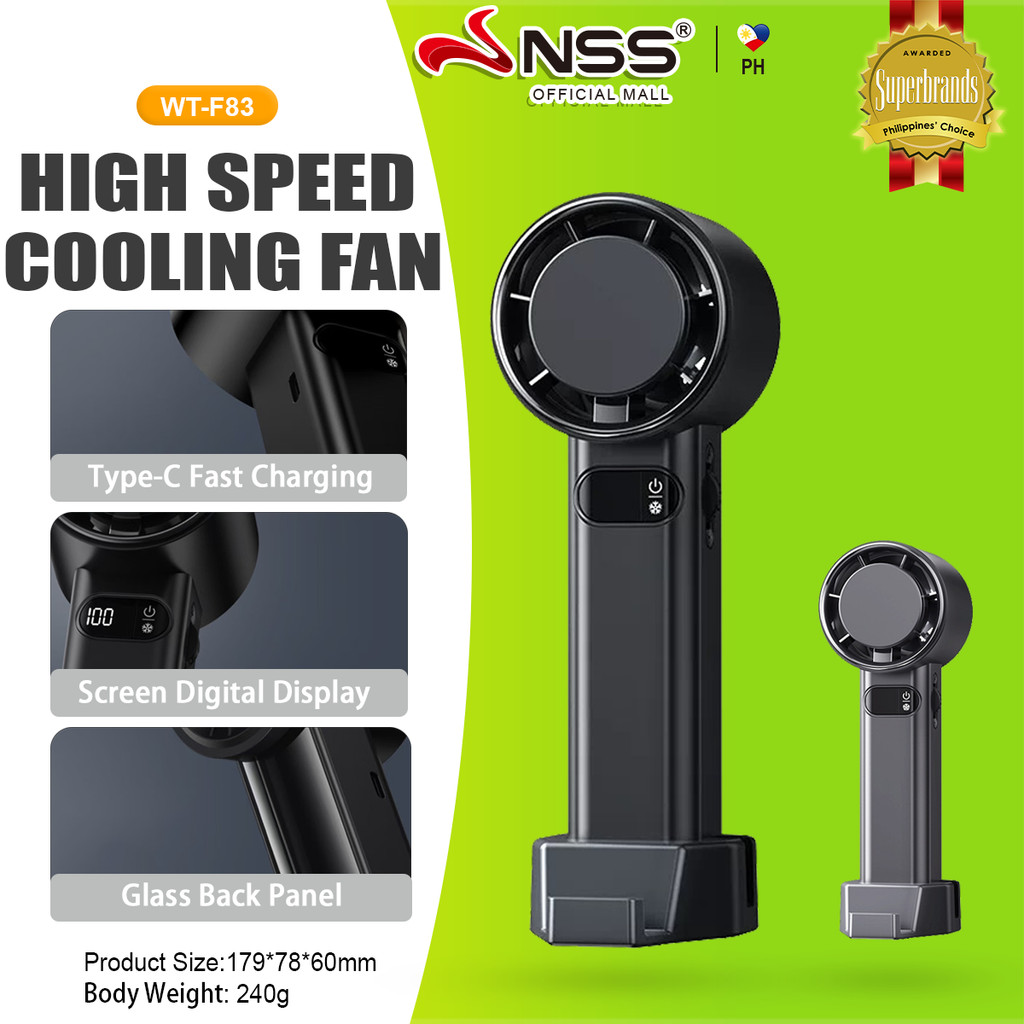 NSS Portable High Speed Cooling Hand Fan Rechargeable Mini Camping ...