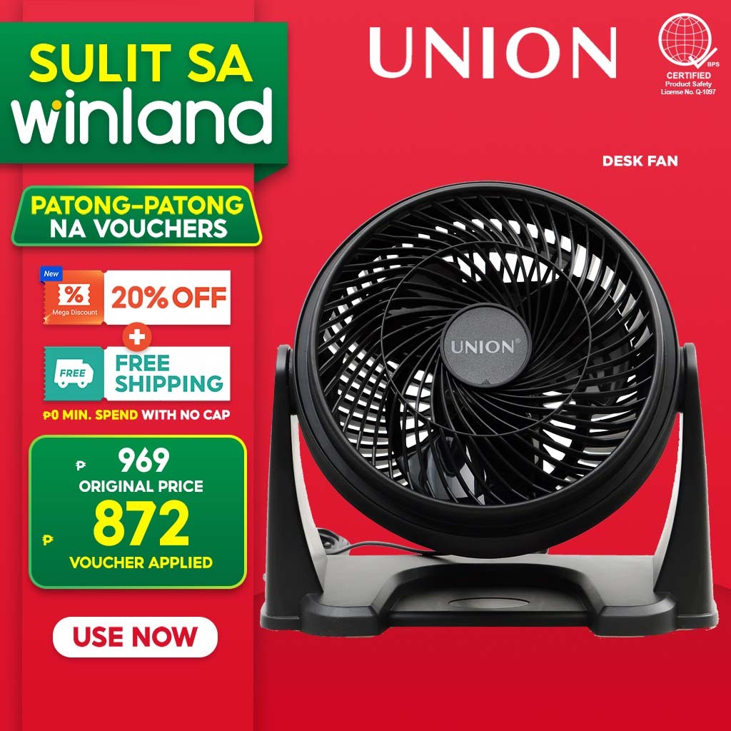Union by Winland 8inches Wind Tunnel Booster Fan Cool Velocity Desk Fan ...