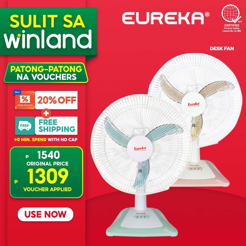 Eureka by Winland 16inches(405mm) ECOLUX Desk Fan / Electric Fan EDF-16 ...