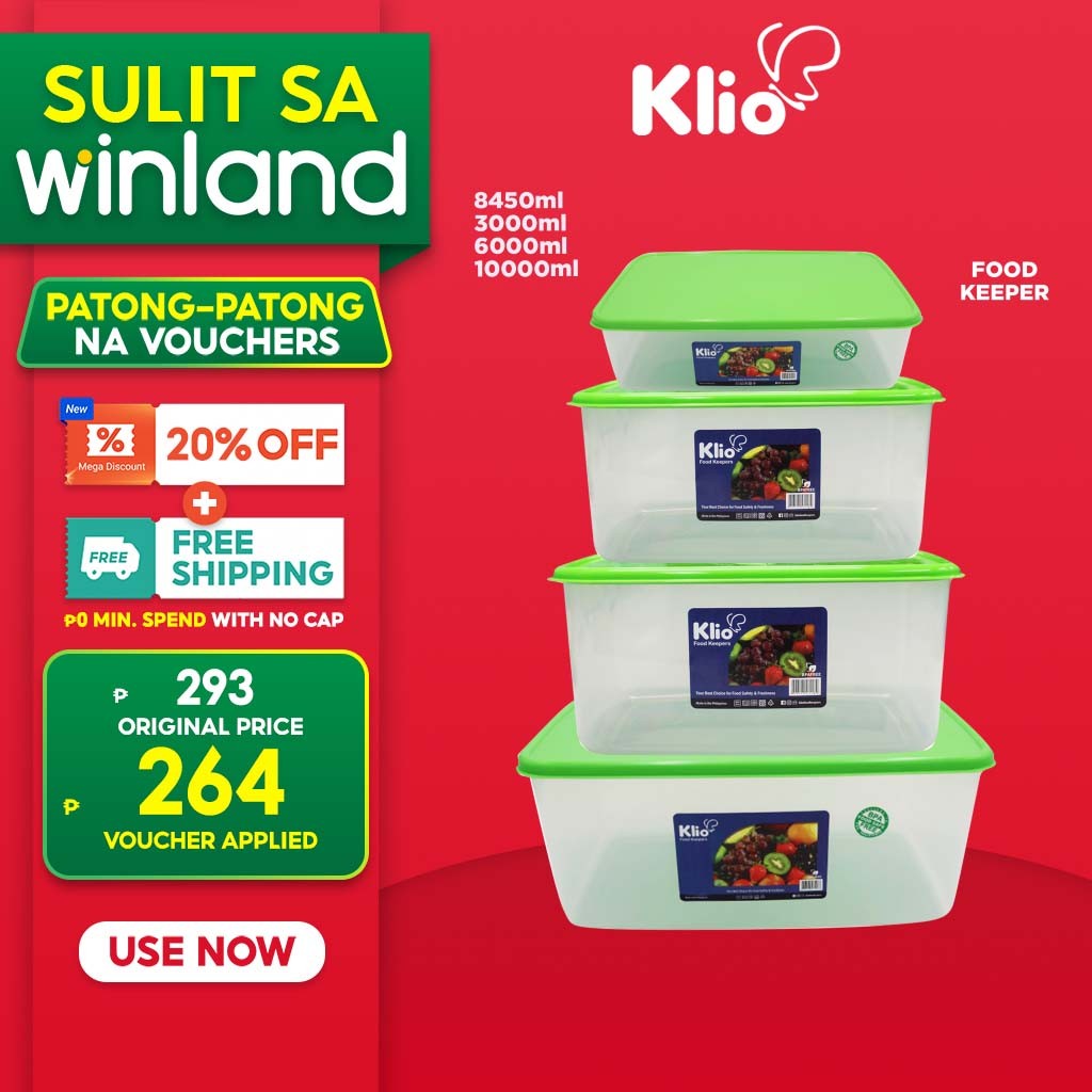 Klio by Winland Rectangular Stackable Food Keeper Plasticware Container ...