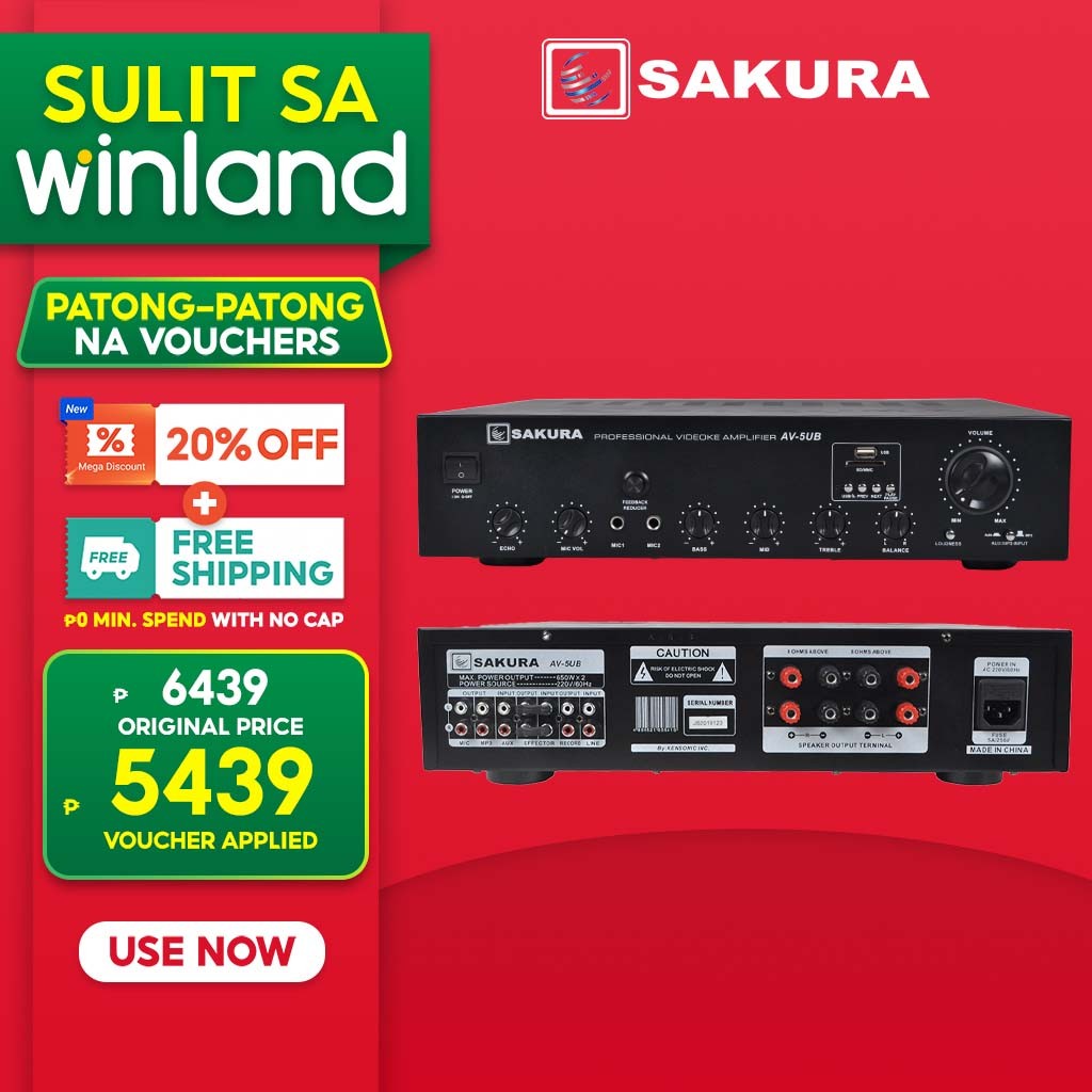 Sakura by Winland Professional Videoke Amplifier 650W x 2 / USB SD BT FM / AV-5UB | Shopee ...