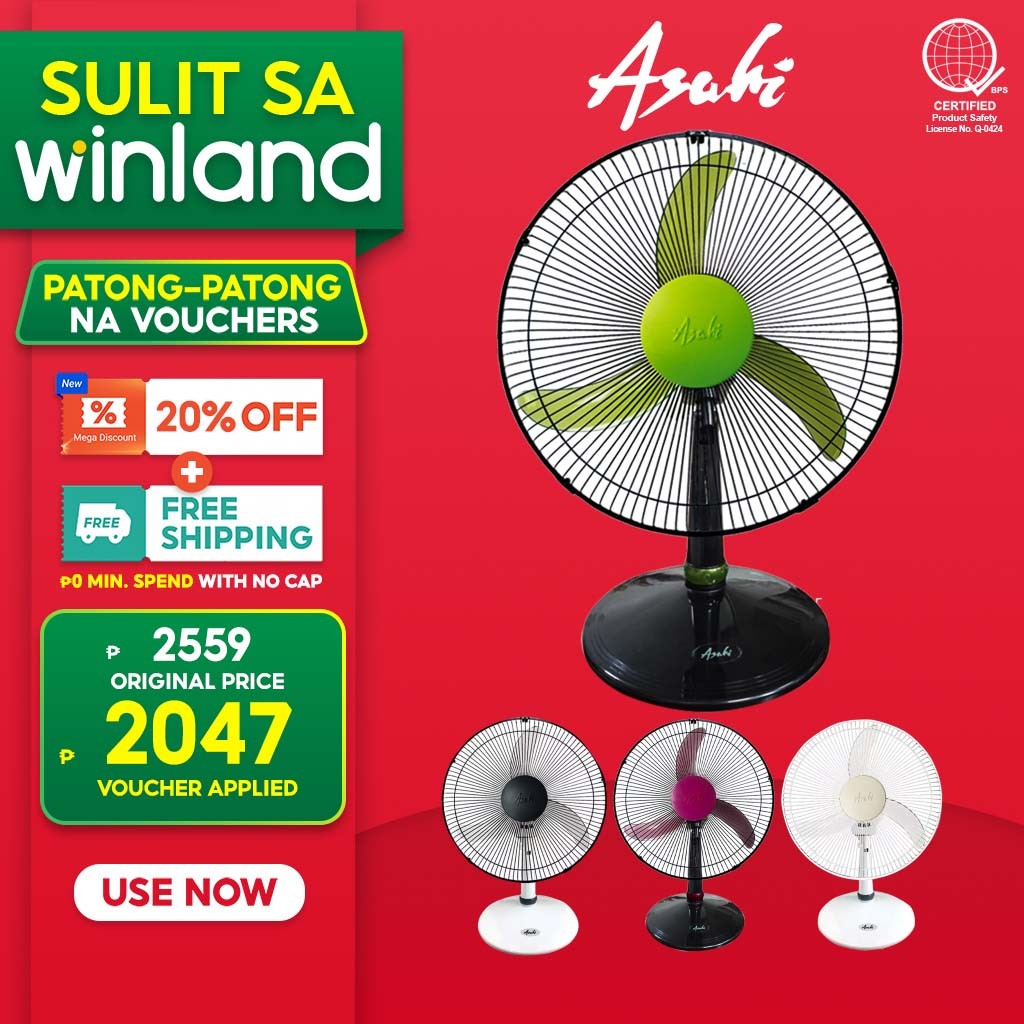 Asahi by Winland Desk Ground Fan 16" Power Fan | Electric Fan 16" RB ...