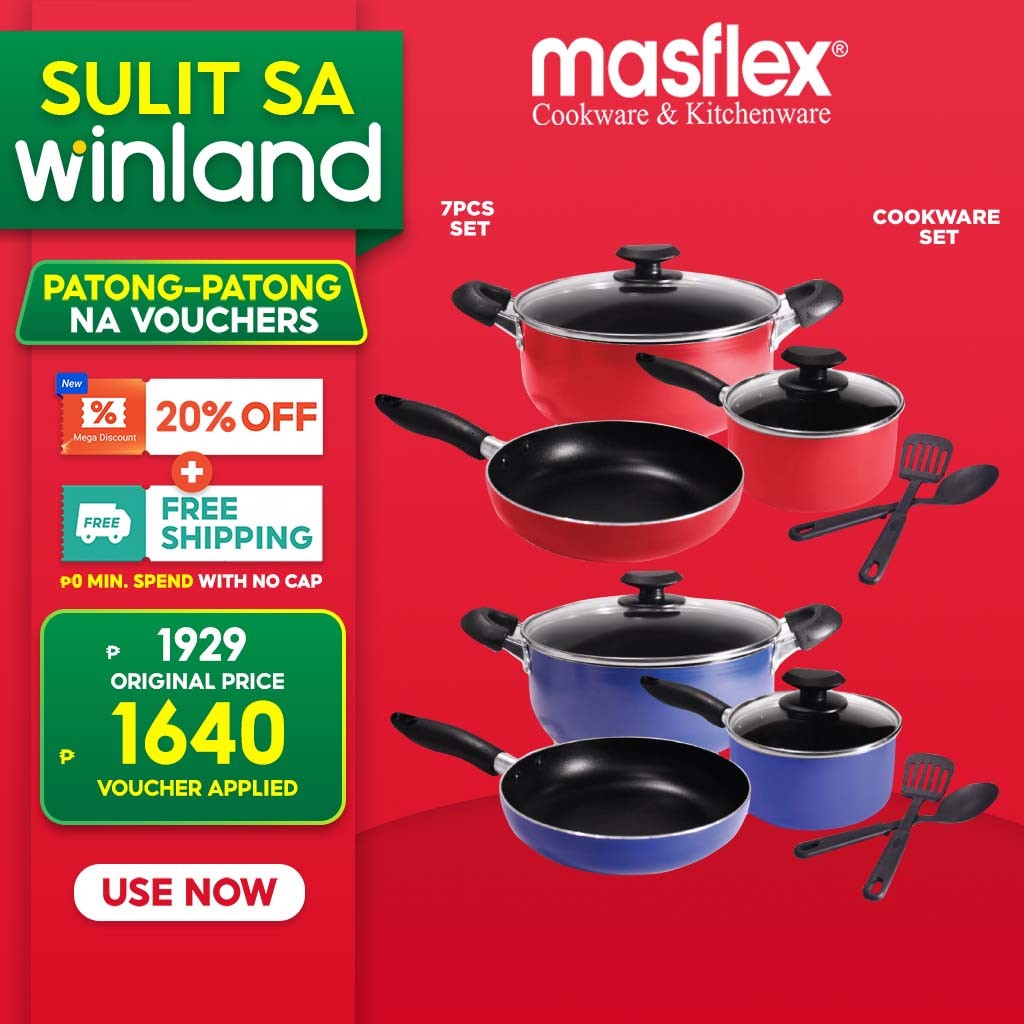 Masflex by Winland 7 Pieces Non-Stick Induction Cookware Set Fry Pan ...