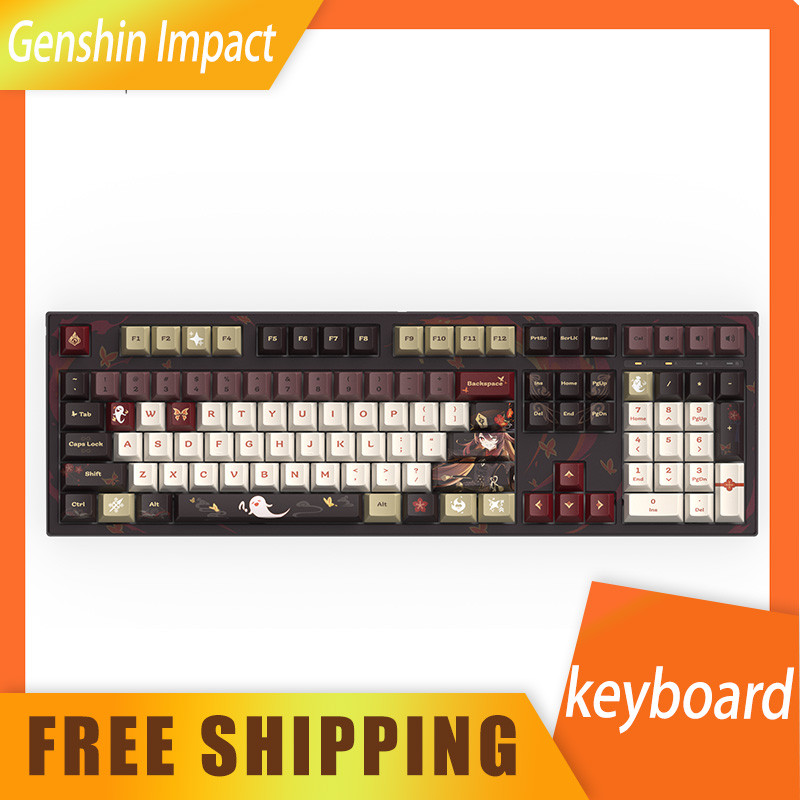 Genshin Impact Hutao Keyboard Wired 108/87key Pbt Customization Rgb ...