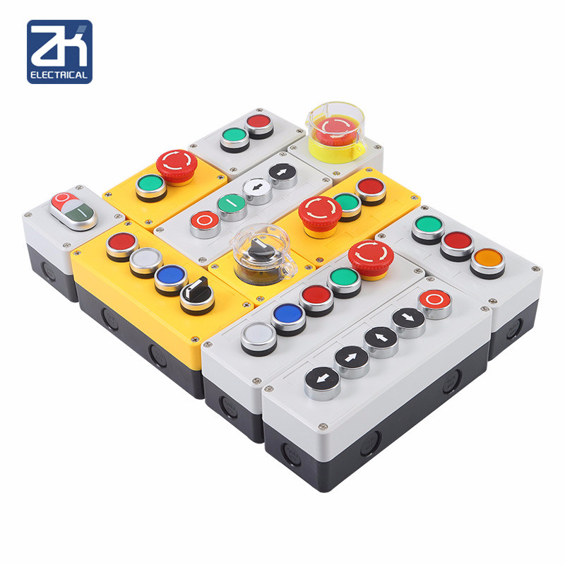 ☃Button Switch Control Box Plastic Hand-held Self Starting Button Waterproof Box Electrical Indu ...