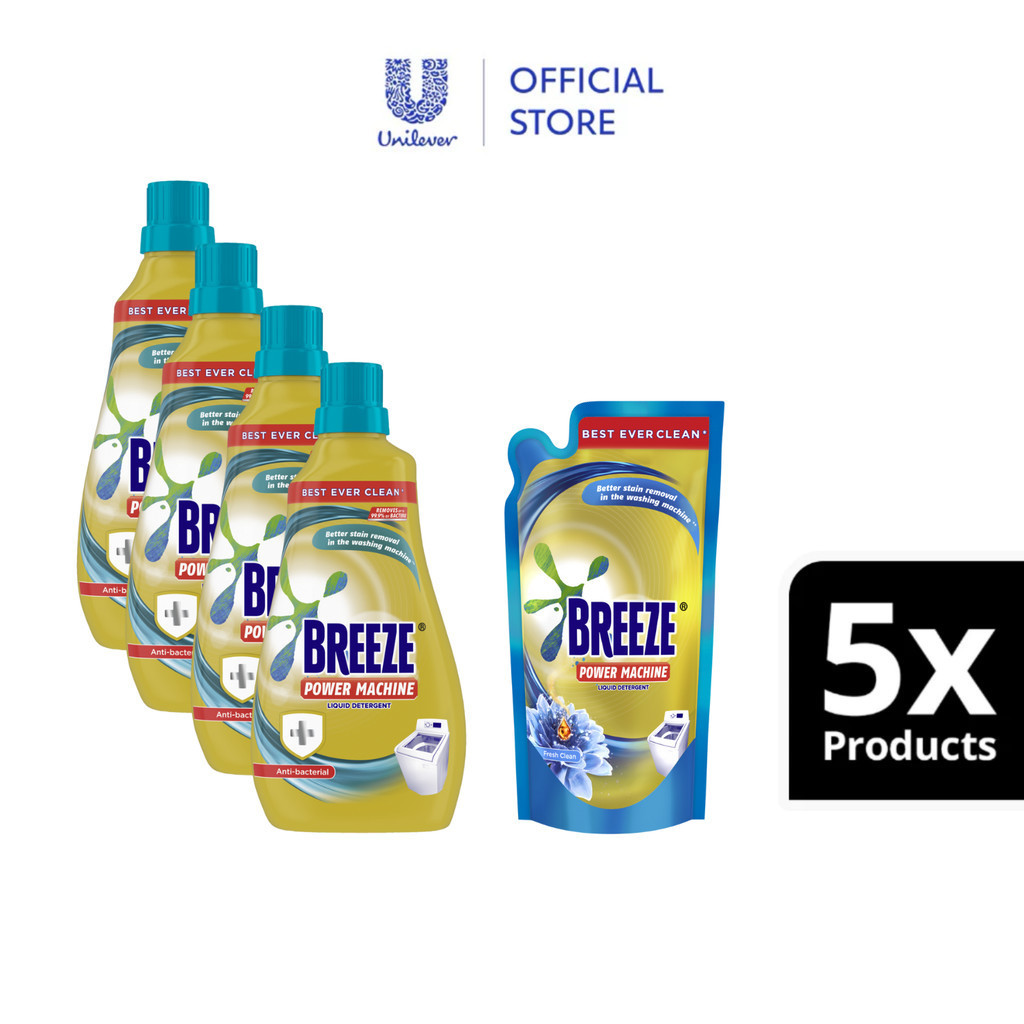 Breeze Antibacterial Power Machine Liquid 980G 4x, Breeze Power Machine ...