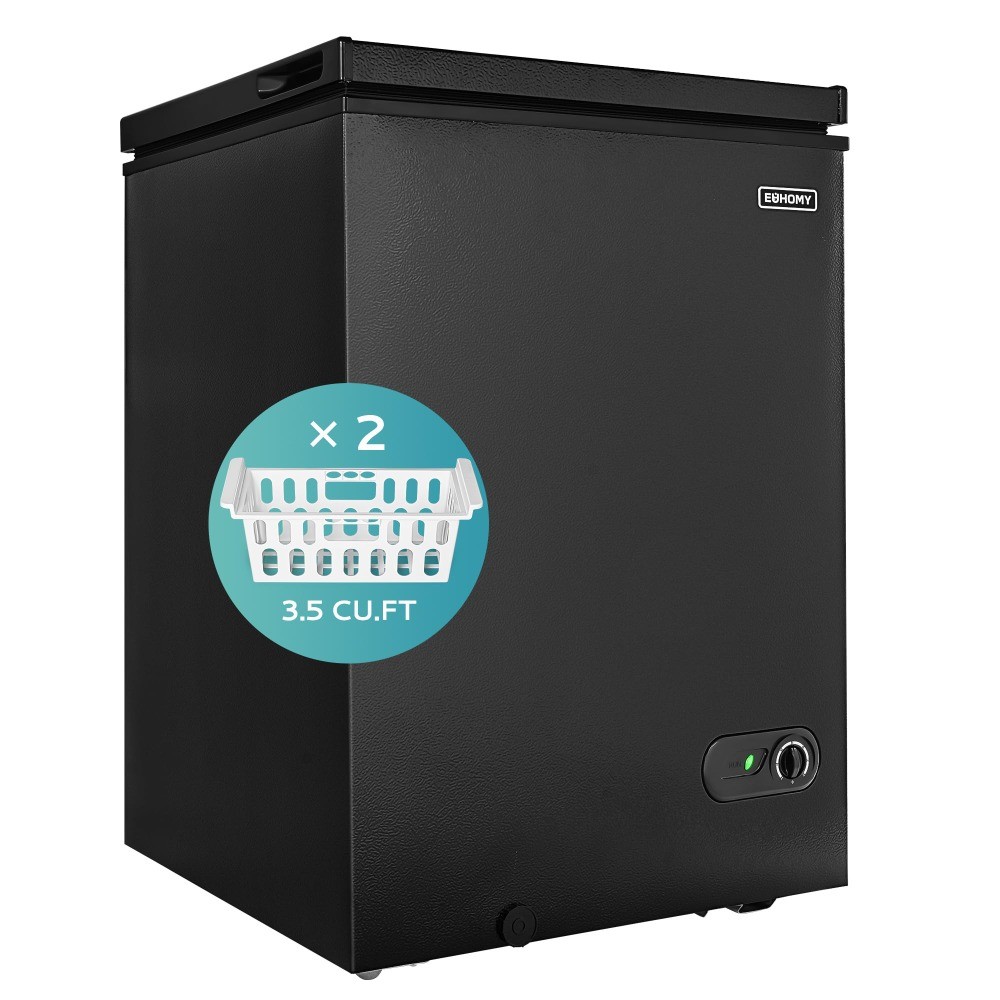 -3.5 Cu.Ft Chest Freezer with Removable Basket, Small Deep Freezer ...