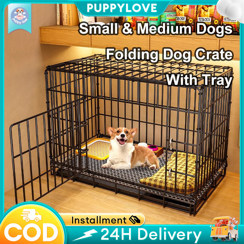 Dog Crate Folding Small & Medium Dogs Cats Rabbits Quick Setup Sturdy ...