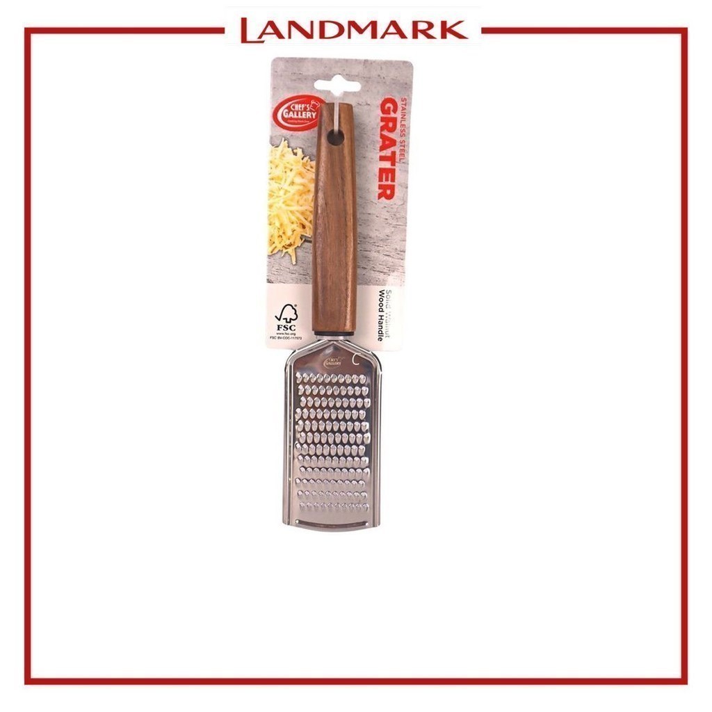 Chef's Gallery Stainless Grater with Solid Walnut Wooden Handle ...