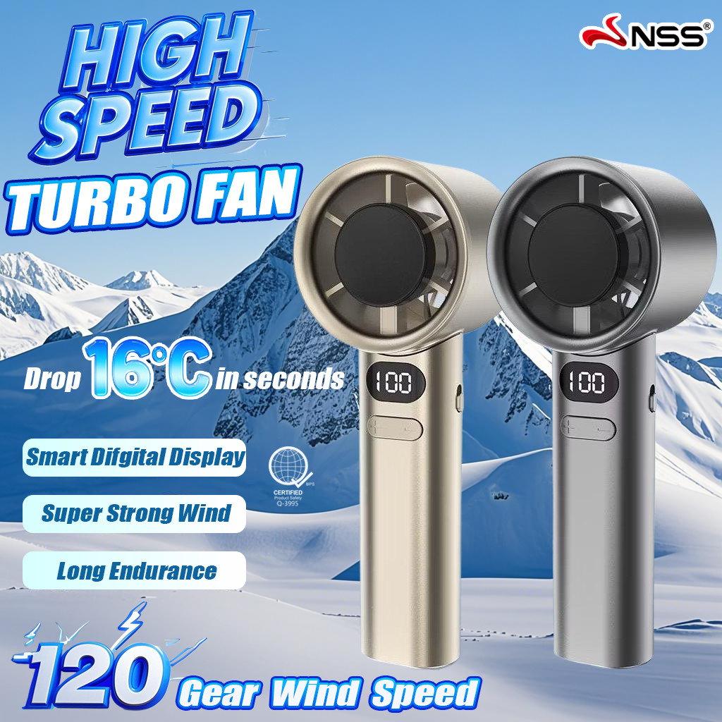 NSS Super High Speed Mini Handheld Fan Bladeless Turbo Fan Strong Wind ...
