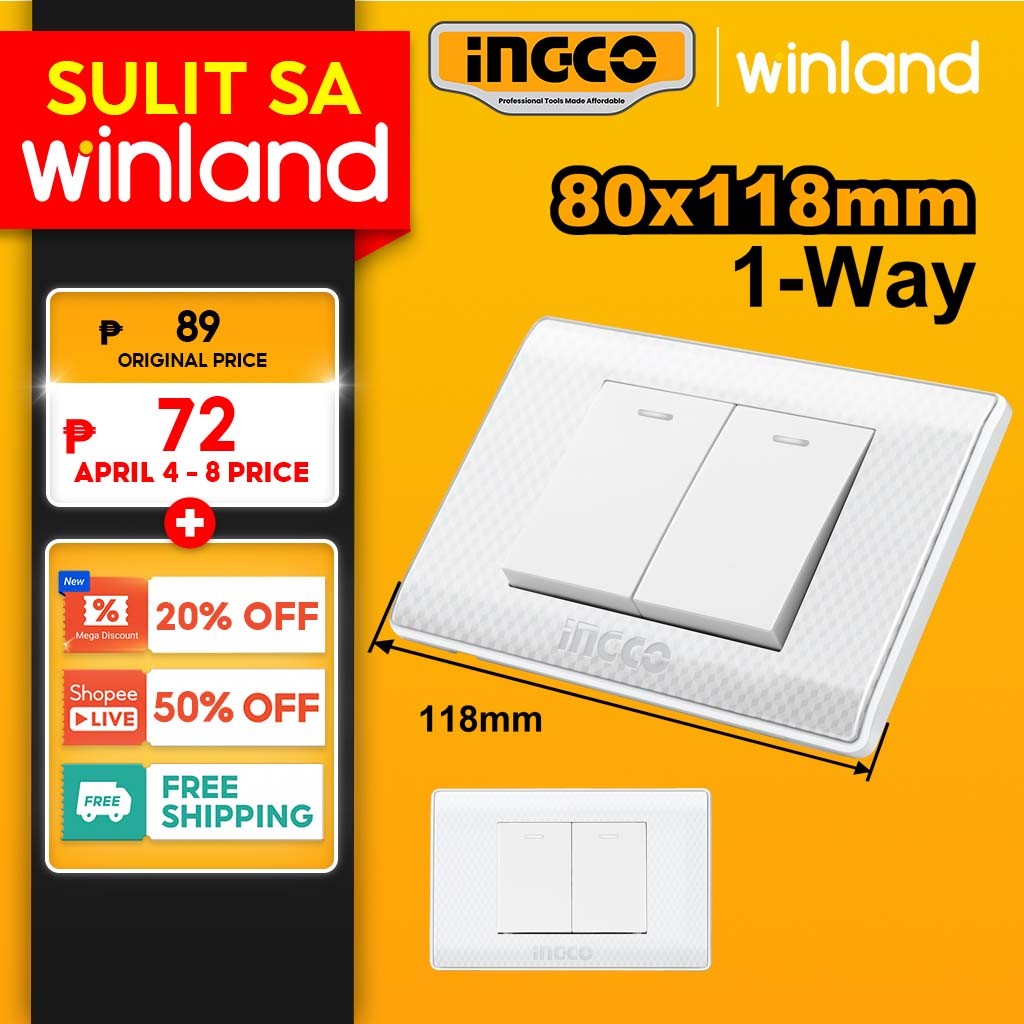 Ingco by Winland 2-Gang 1-Way Universal Switch Outlet 250V~ | 50/60Hz ...