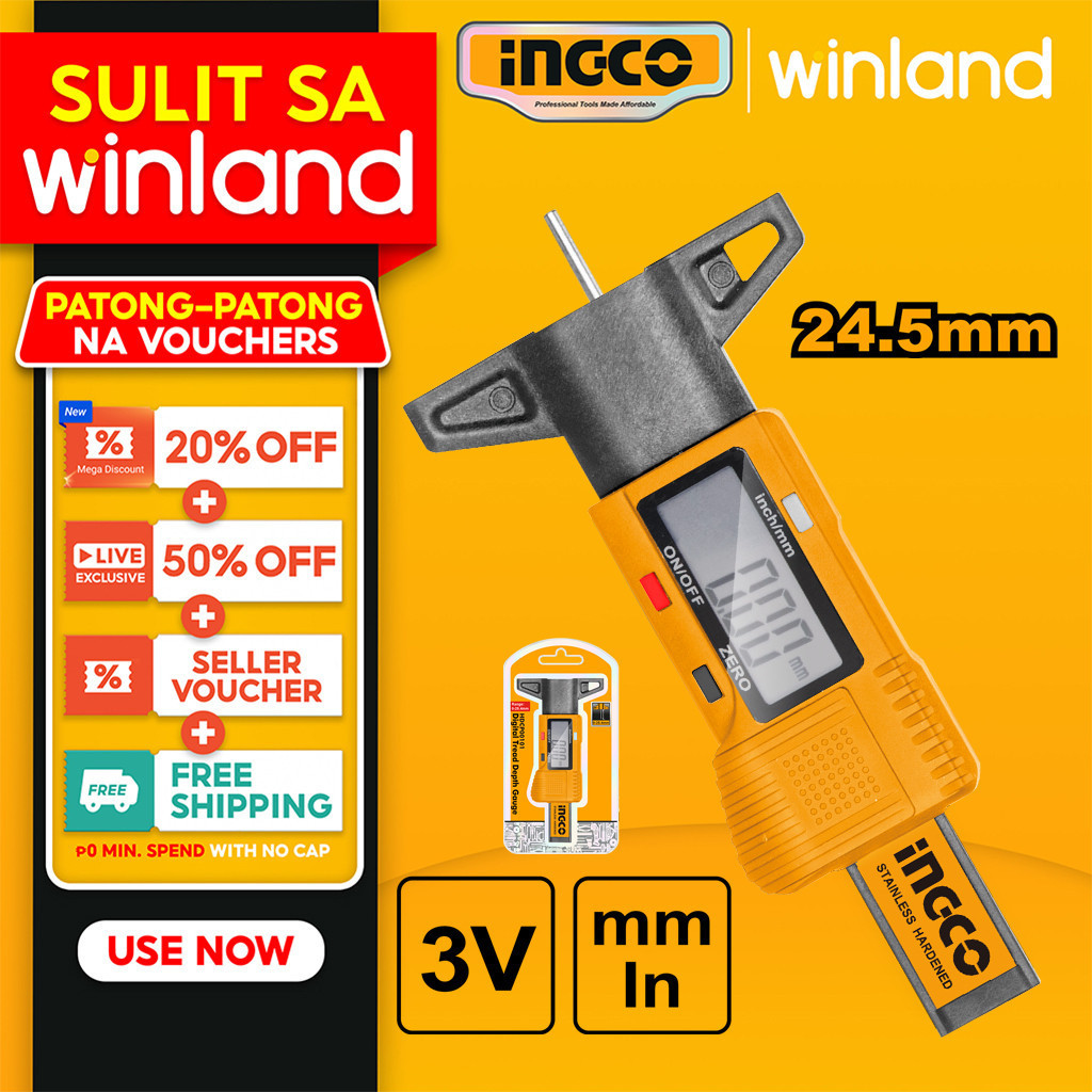 Ingco by Winland Digital Tread Tire Tool Caliper Depth Gauge HDCP00101 ...