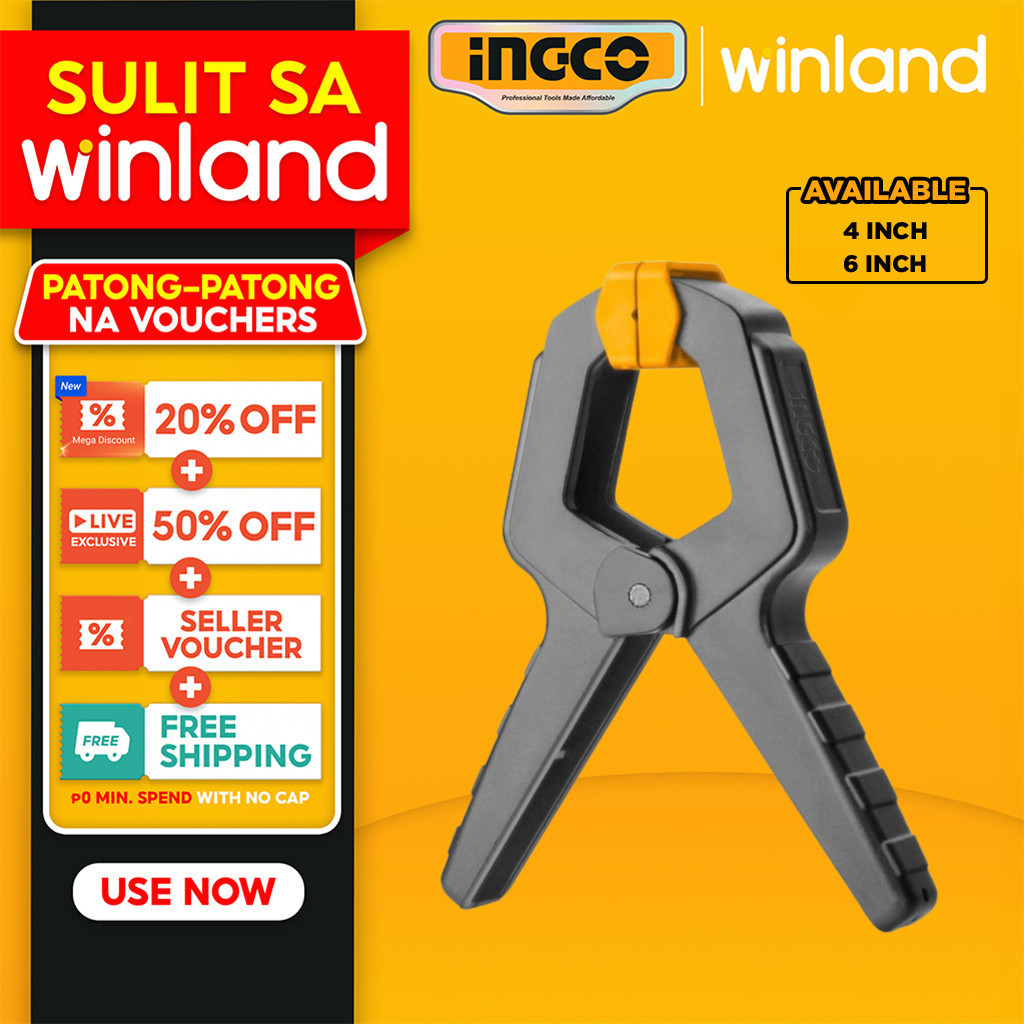 Ingco by Winland Tools Spring Clamp 4" / 6" for Woodwork DIY Carpentry ...