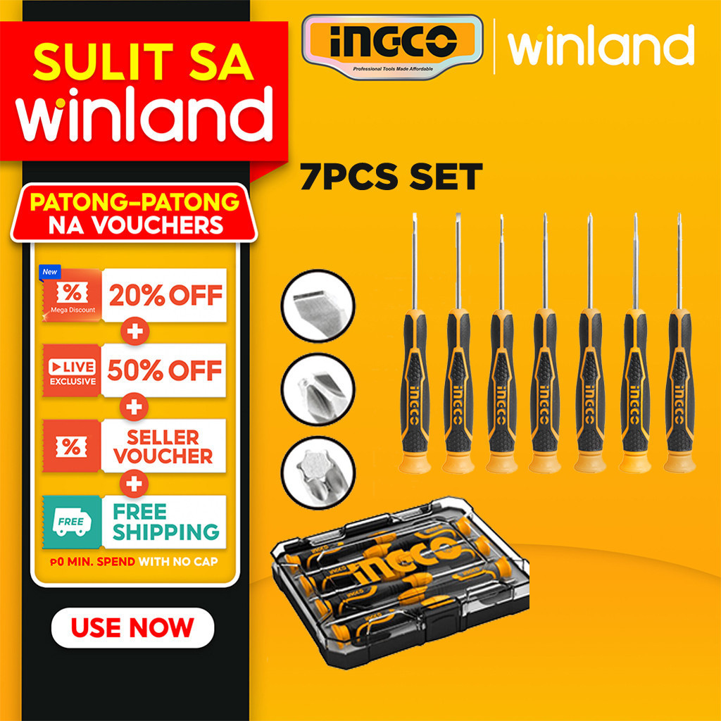 Ingco by Winland Precision Screwdriver 7pcs Screw Driver / SET HKSD0718 ...