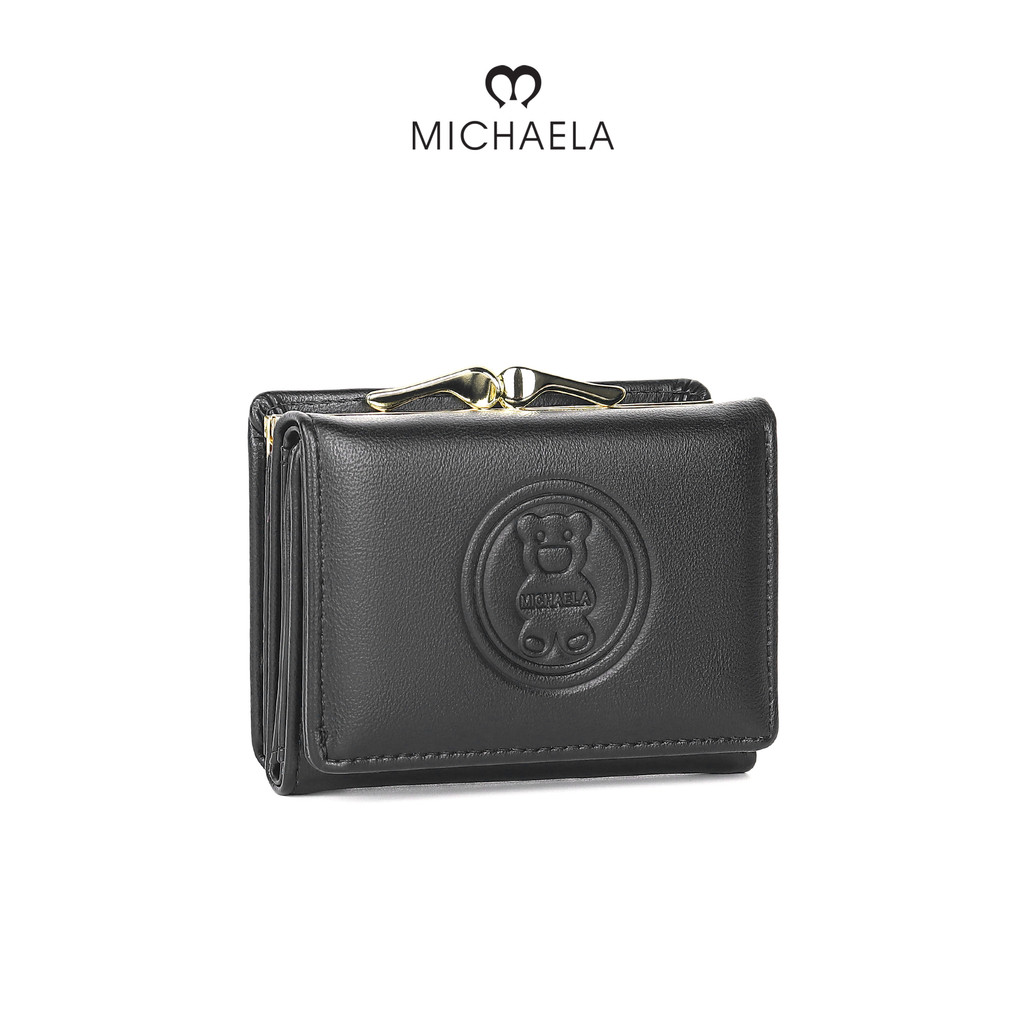 MICHAELA Cute Trifold Wallet Embossed Bear Roomy Compact Wallet for ...