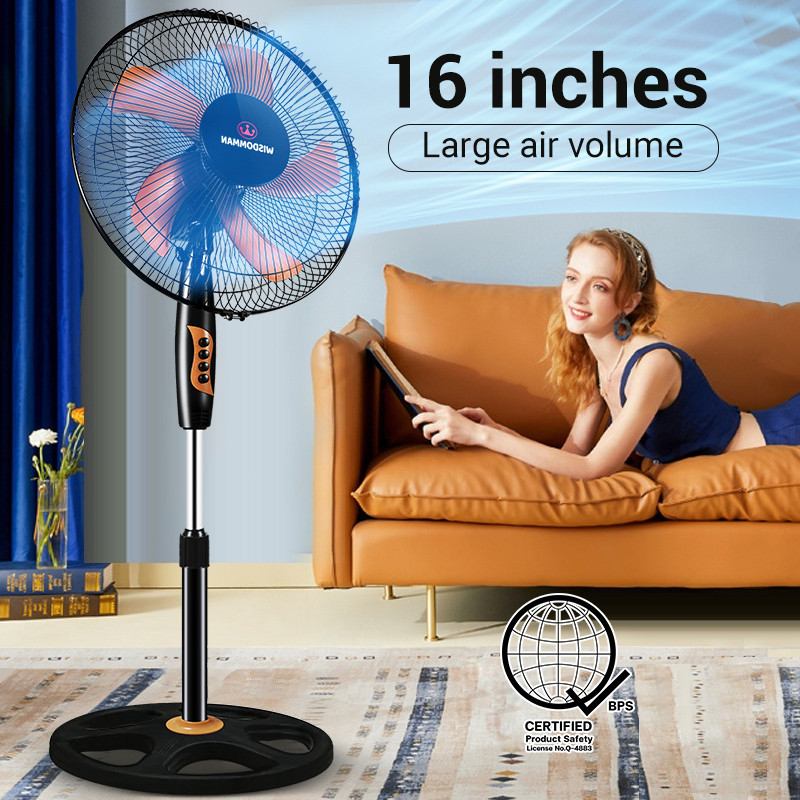 TCLS 16 Inch Portable Electric Fan 5 Blades Stand fan 3 gears ...