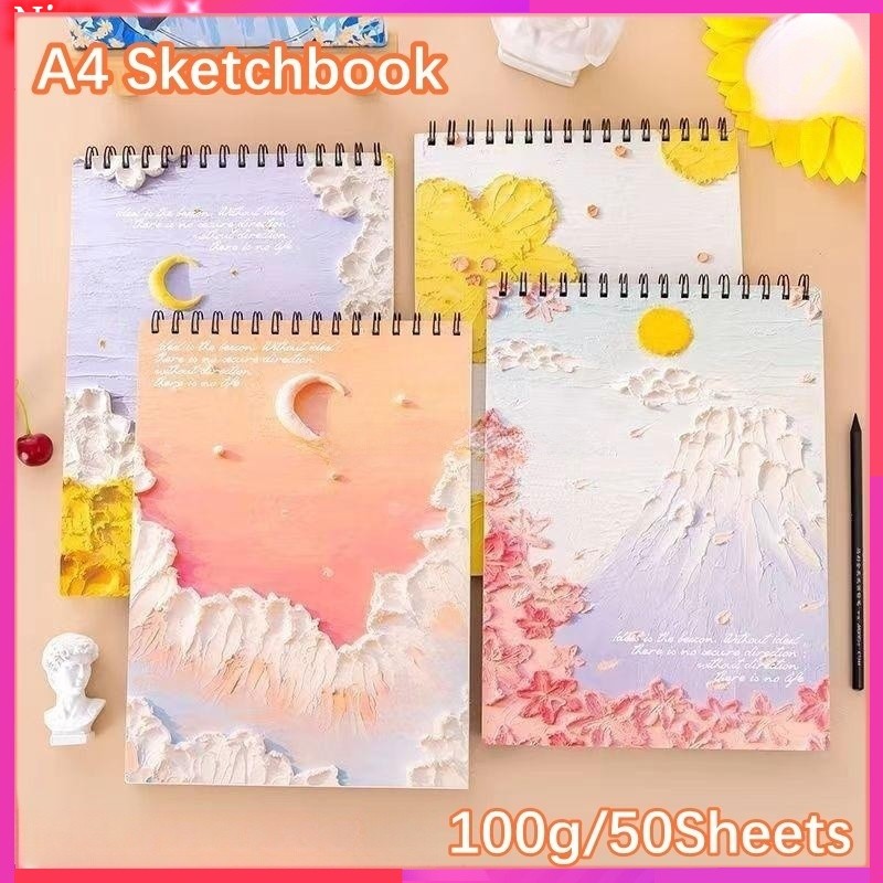 A4 Double Spring Sketchbook Blank Sketch Pad Thick Drawing Book Art ...