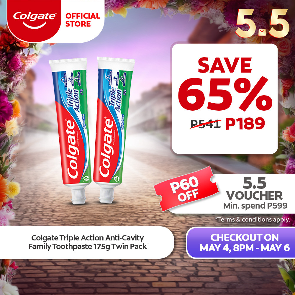 Colgate Triple Action Anti-Cavity Family Toothpaste Original Mint 175g ...
