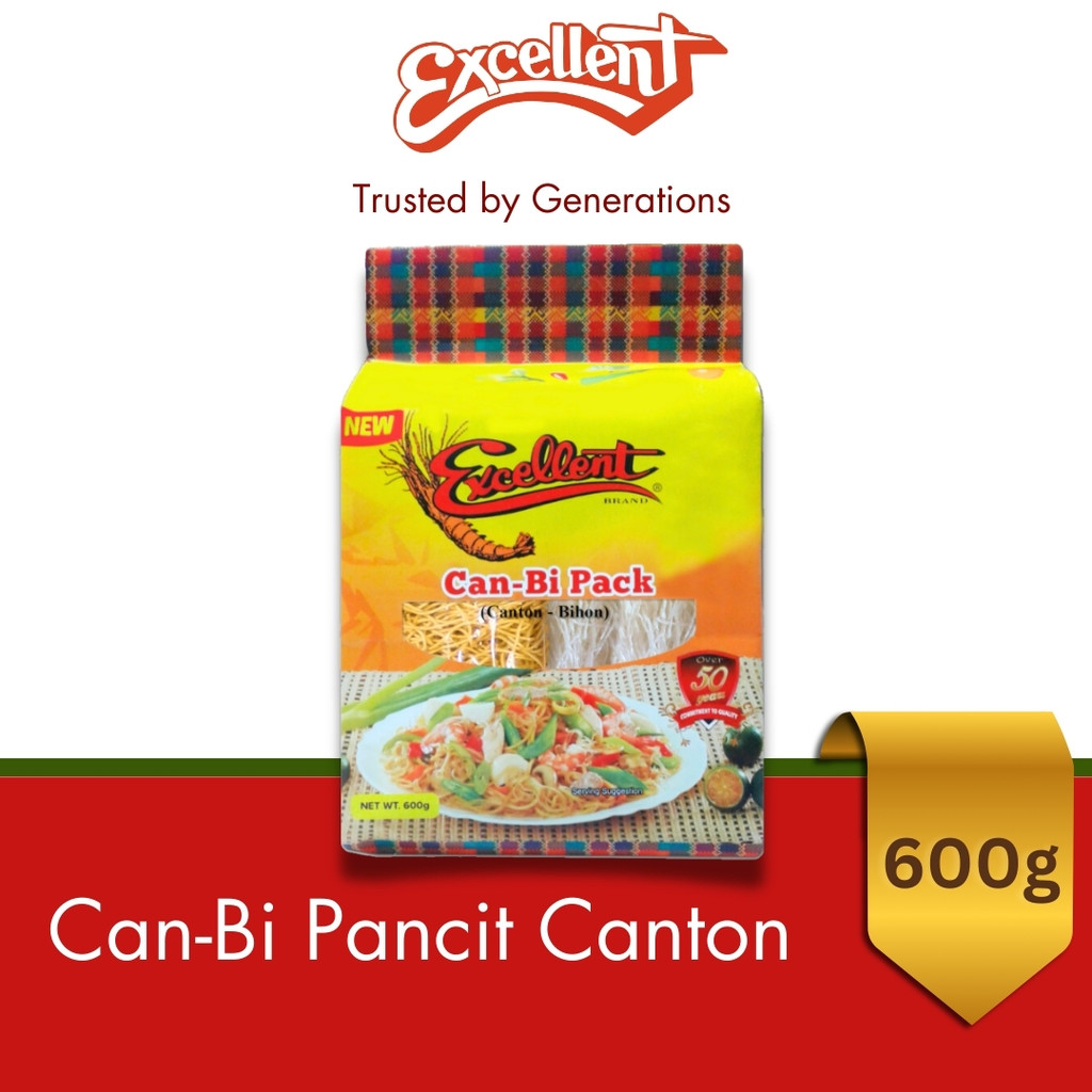 Excellent 2-in-1 CAN-BI Noodles Pancit Canton-Bihon 600g | Shopee ...