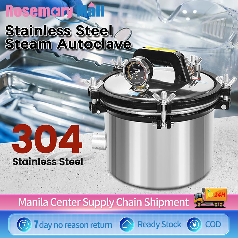 24L Retort Machine Stainless Steam Autoclave Sterilizer Medical Steam ...