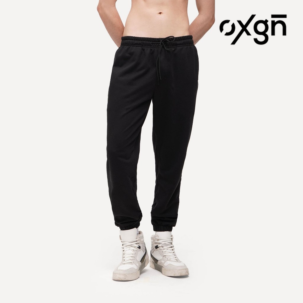 OXGN Logo Embroidered Slim Joggers For Men (Black) | Shopee Philippines
