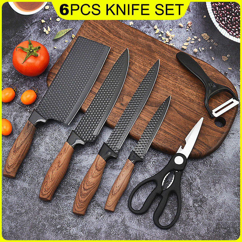 【Gift Pack】Knife Set 6 Piece Knife Set Nonstick Coated High Quality ...