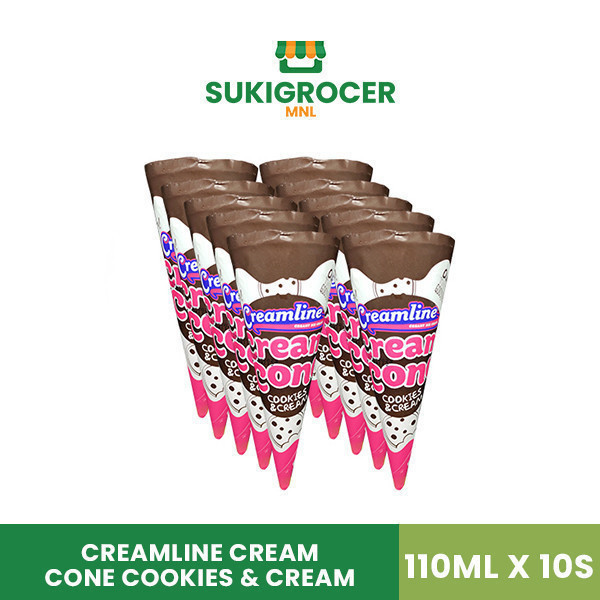 Creamline Cream Cone Cookies & Cream 110ML x 10s | Shopee Philippines