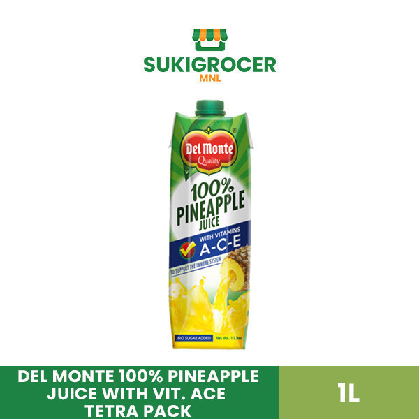 Del Monte 100% Pineapple Juice with Vit. ACE Tetra Pack 1L | Shopee ...