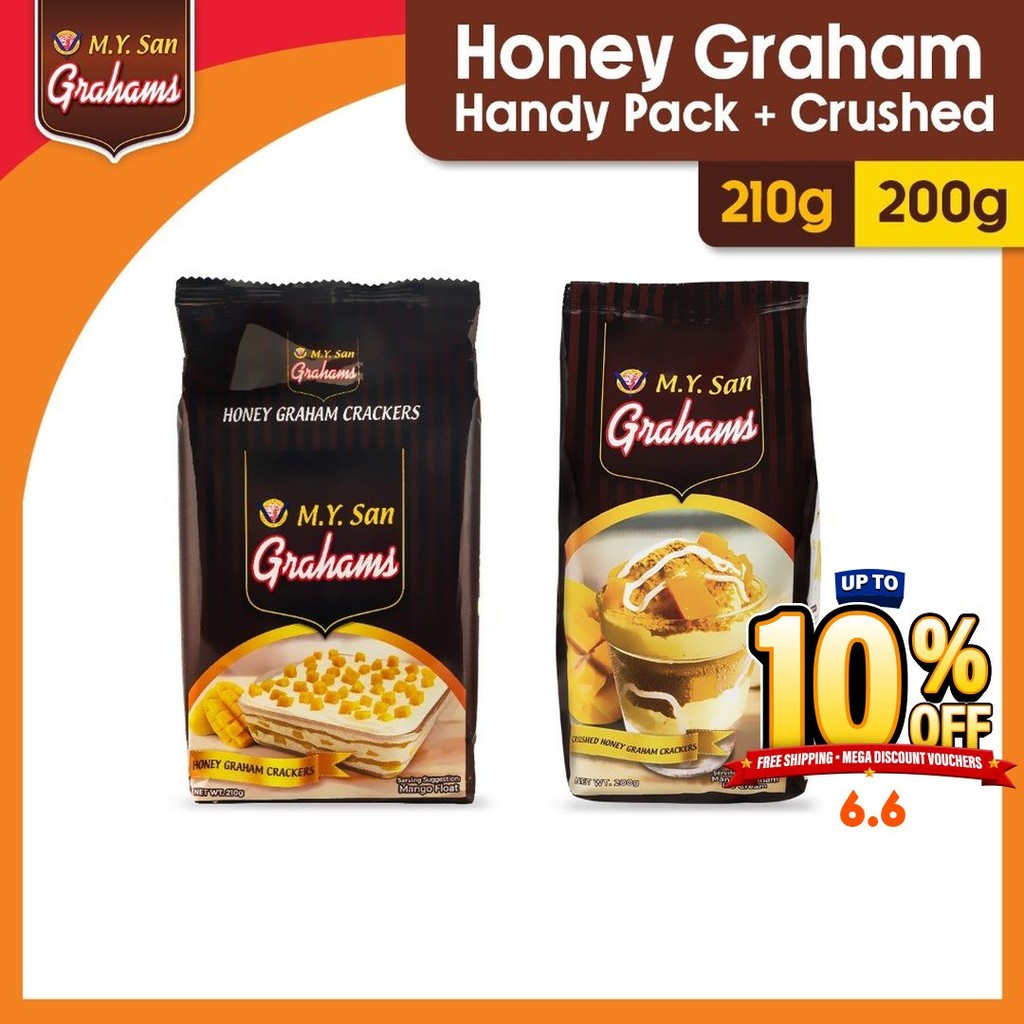 MY San Handy Pack Honey Grahams 200g + MY San Graham Crushed Honey 200g ...