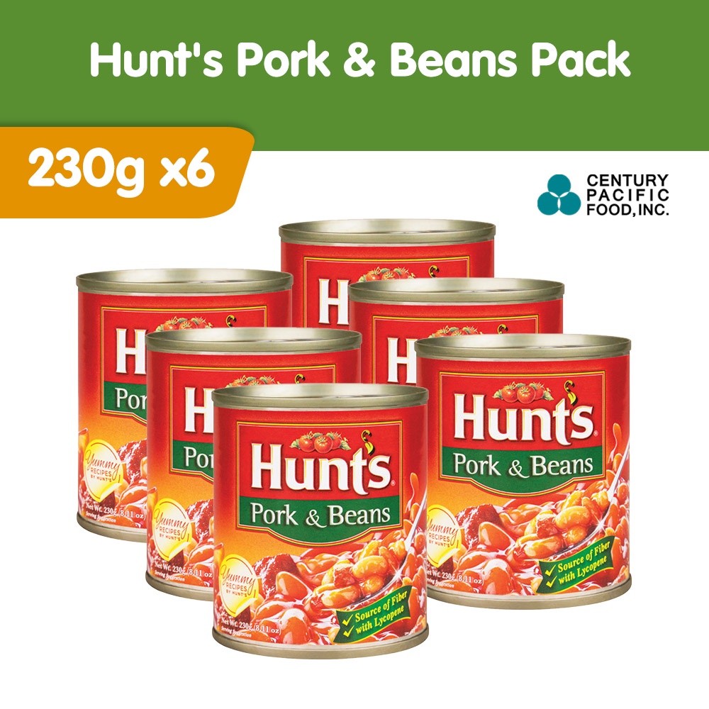 Hunt's Pork & Beans 230g (Pack of 6pcs) - Good Source of Fiber and ...