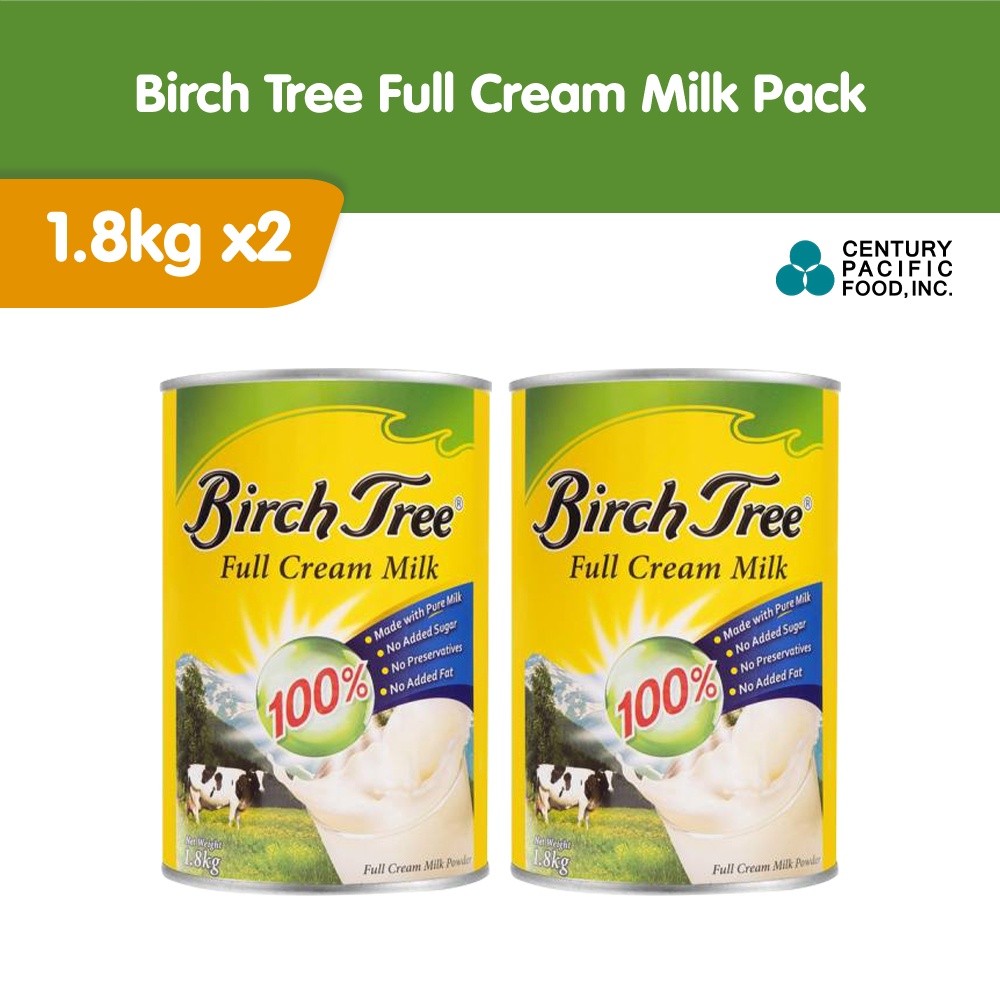Birch Tree Full Cream Milk 1800g Pack of 2 - Made from Pure Cow’s Milk ...
