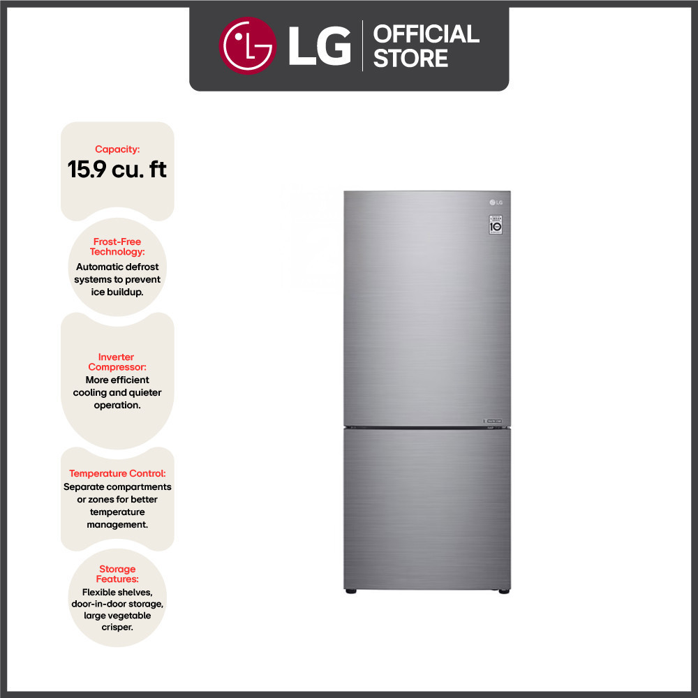 LG Refrigerator - 15.9 Cu. Ft. Bottom Freezer Refrigerator with Fresh ...
