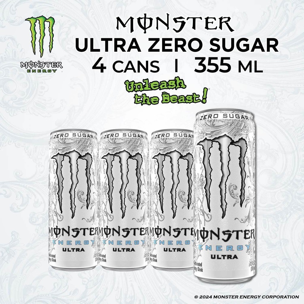 Monster Energy Ultra White 355ml - Pack of 4 | Shopee Philippines
