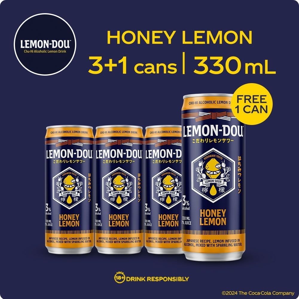 Lemon-Dou Honey Lemon 330mL 3% Alcohol Chu-hi - Pack of 4 | Shopee Philippines