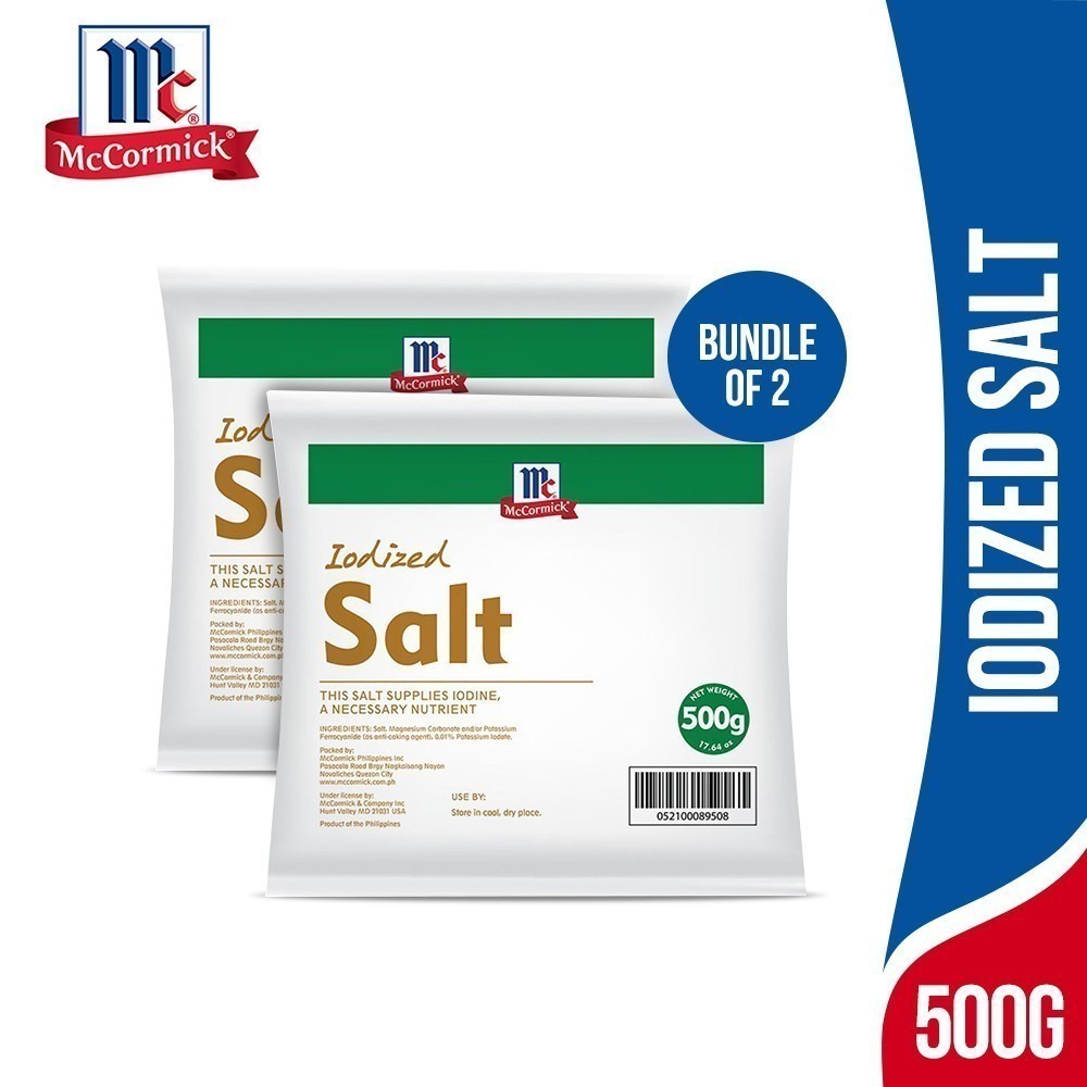 McCormick Iodized Salt 500g- Bundle of 2 | Shopee Philippines