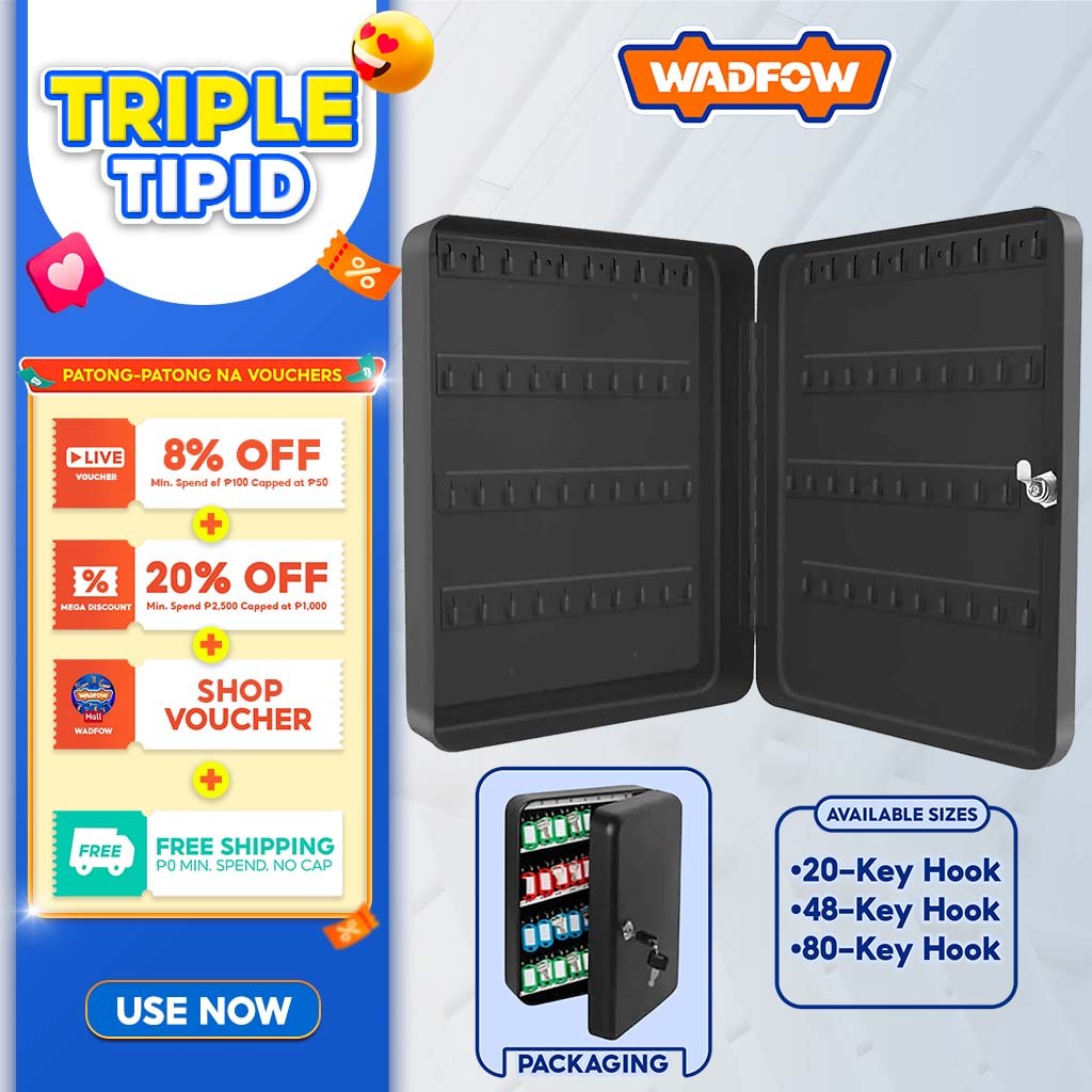 Wadfow 2.4L | 3L | 5.4L Metal Key Cabinet with 20Keys, 48 Keys, 80-Keys ...