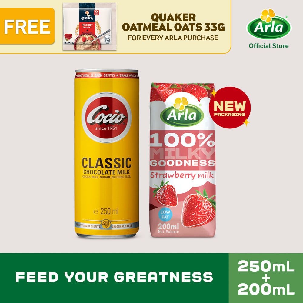 Cocio Classic in Can 250ml and Arla Strawberry Milk 200ml Bundle ...