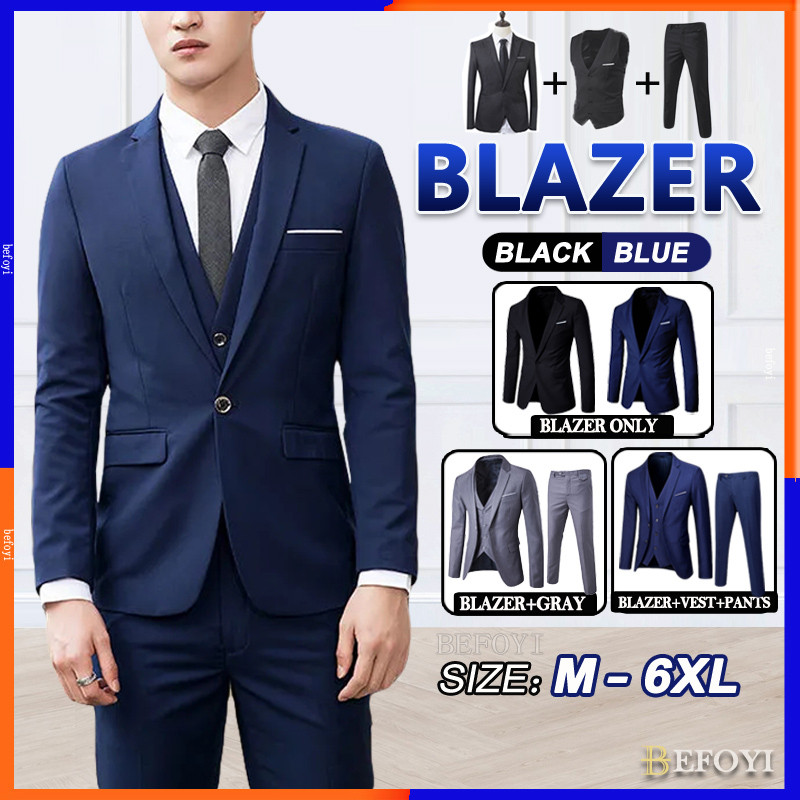 ADO Local Delivery Men Blazer Set 3 Piece Suit Tuxedo Formal Business ...