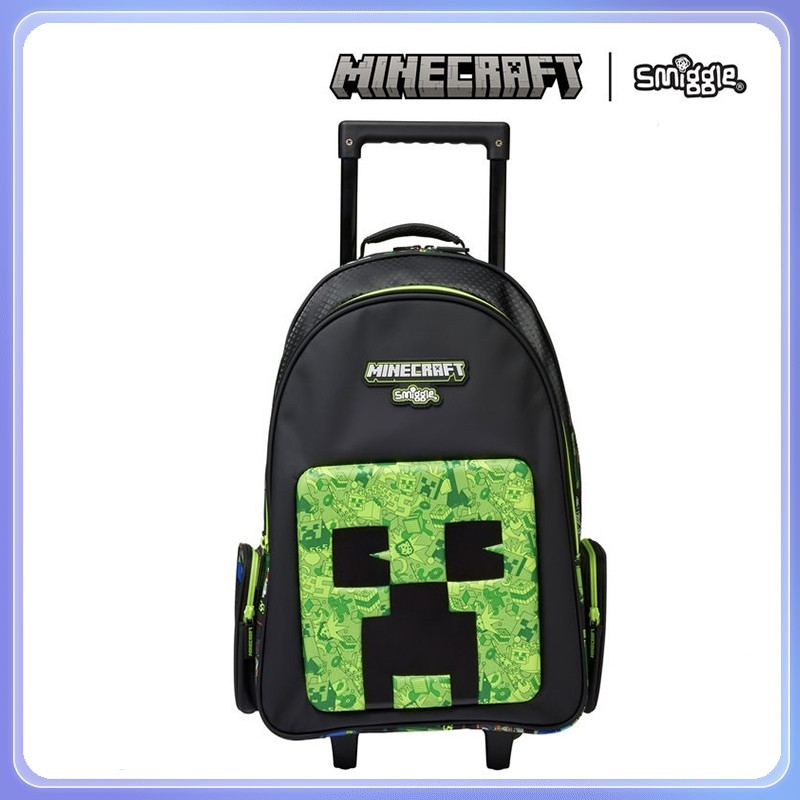 Smiggle Minecraft Trolley bag With Light Up Wheels Primary Students ...