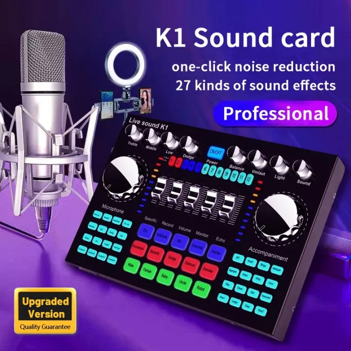 K1 King Sound Card for Mobile Phone Recording and Streaming with ...