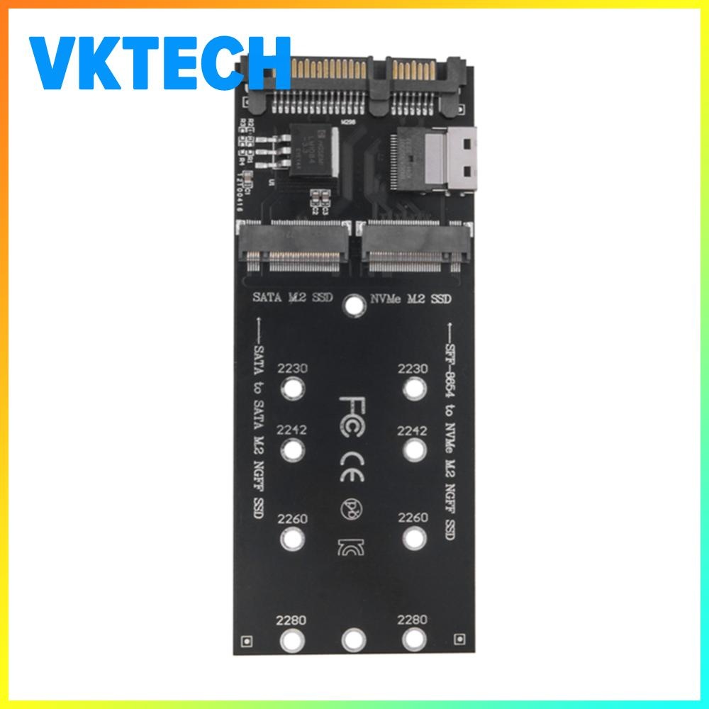 [Vktech] M.2 To SATA Adapter SFF-8654 To M2 NVME SSD 22Pin SATA To M2 ...