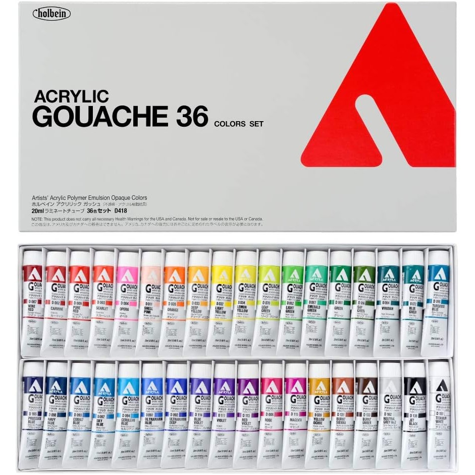 Holbein acrylic la gouache set 36 color set (japan import) | Shopee ...