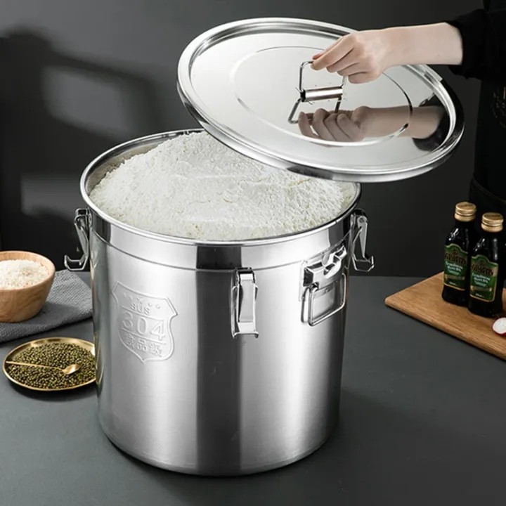 high-capacity rice dispenser 25kilos stainless rice storage container ...