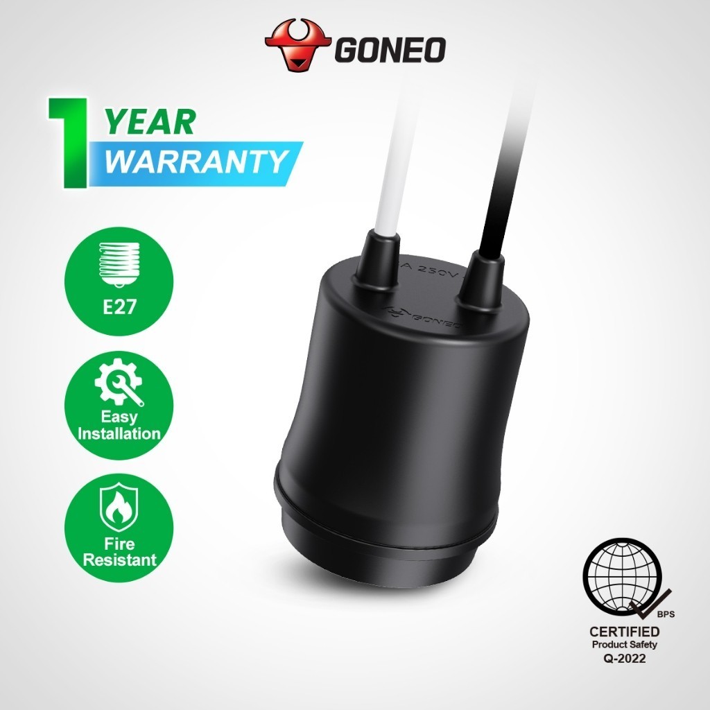 GONEO MGTA04 E27 Weatherproof Rubber Receptacle, Durable and Waterproof ...