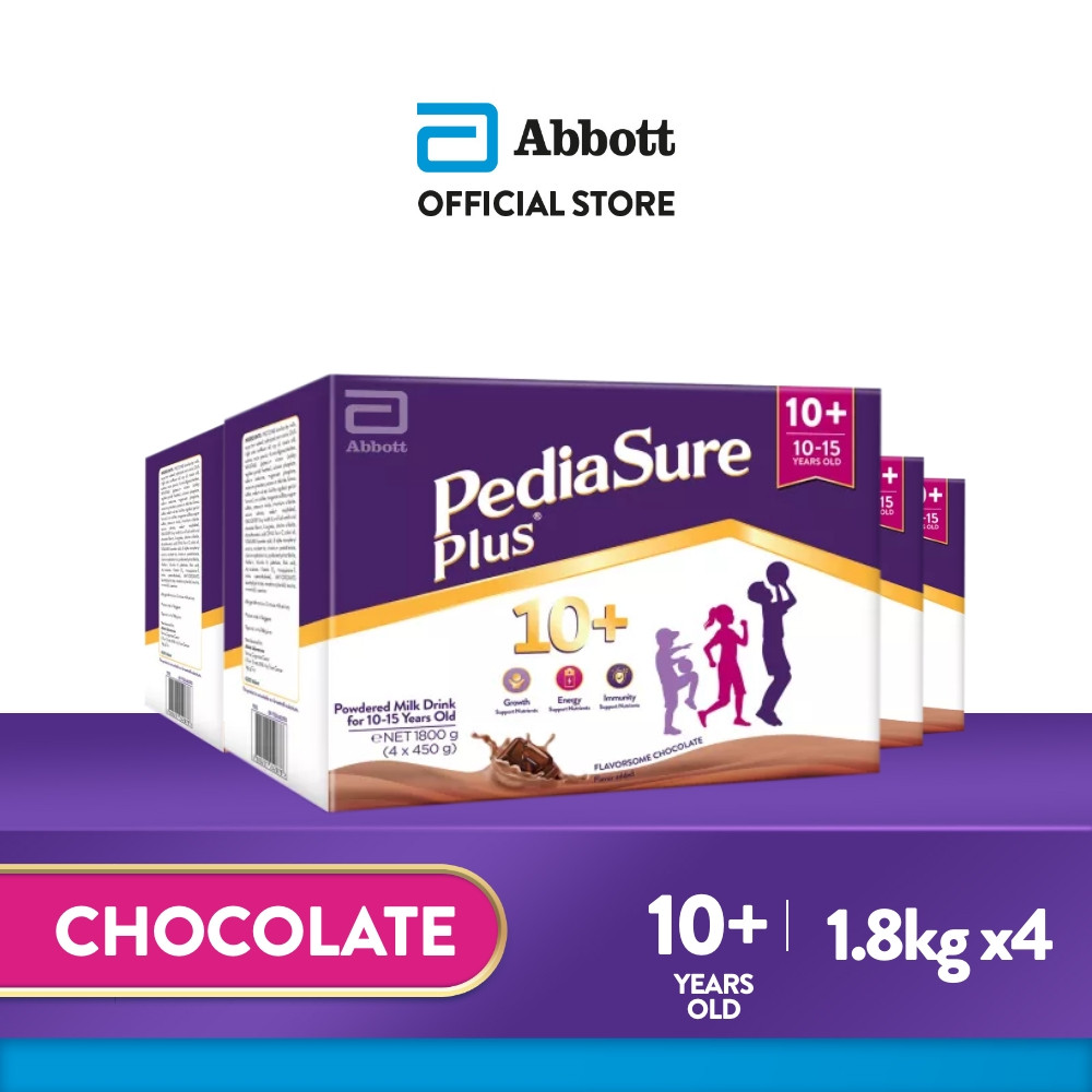 Pediasure Plus 10+ Chocolate 1.8kg Bundle of 4 for Adolescents 10-15 ...