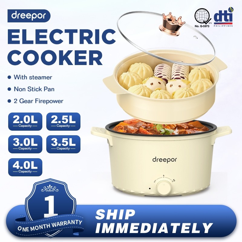 Dreepor Multifunctional Electric Cooker With Steamer Rice Cooker Hot ...