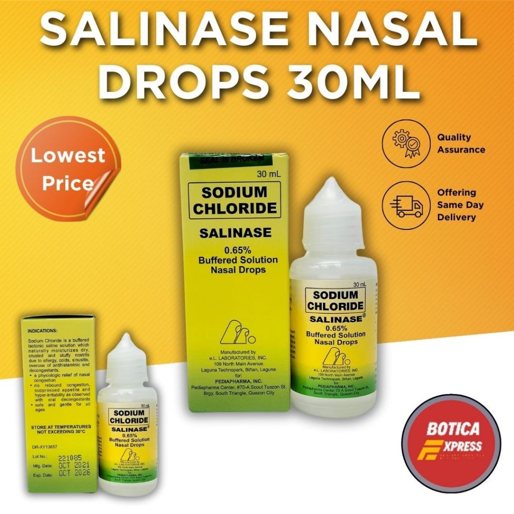 Salinase Nasal Drops 30ML-LEGIT 100% | Shopee Philippines