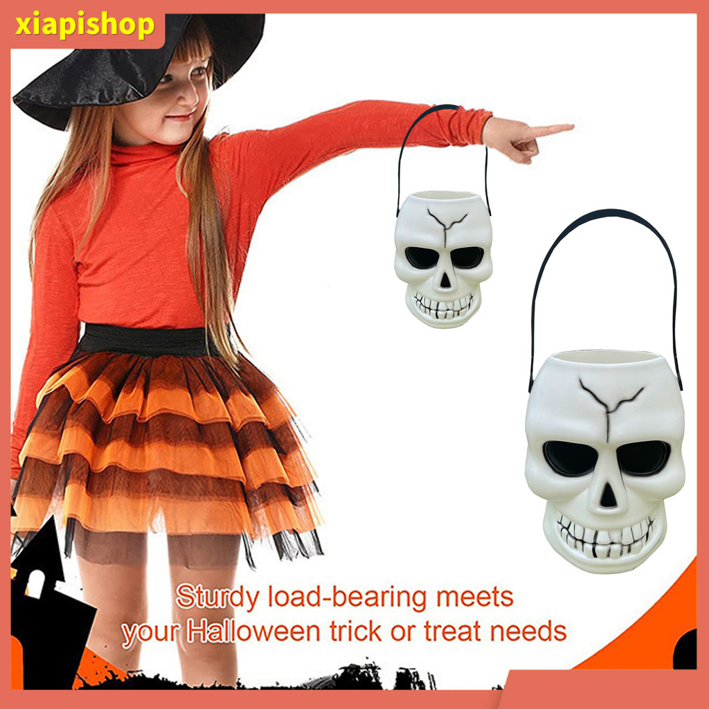 XPS Halloween Bucket Spooky Candy Container Spooky Halloween Skull ...